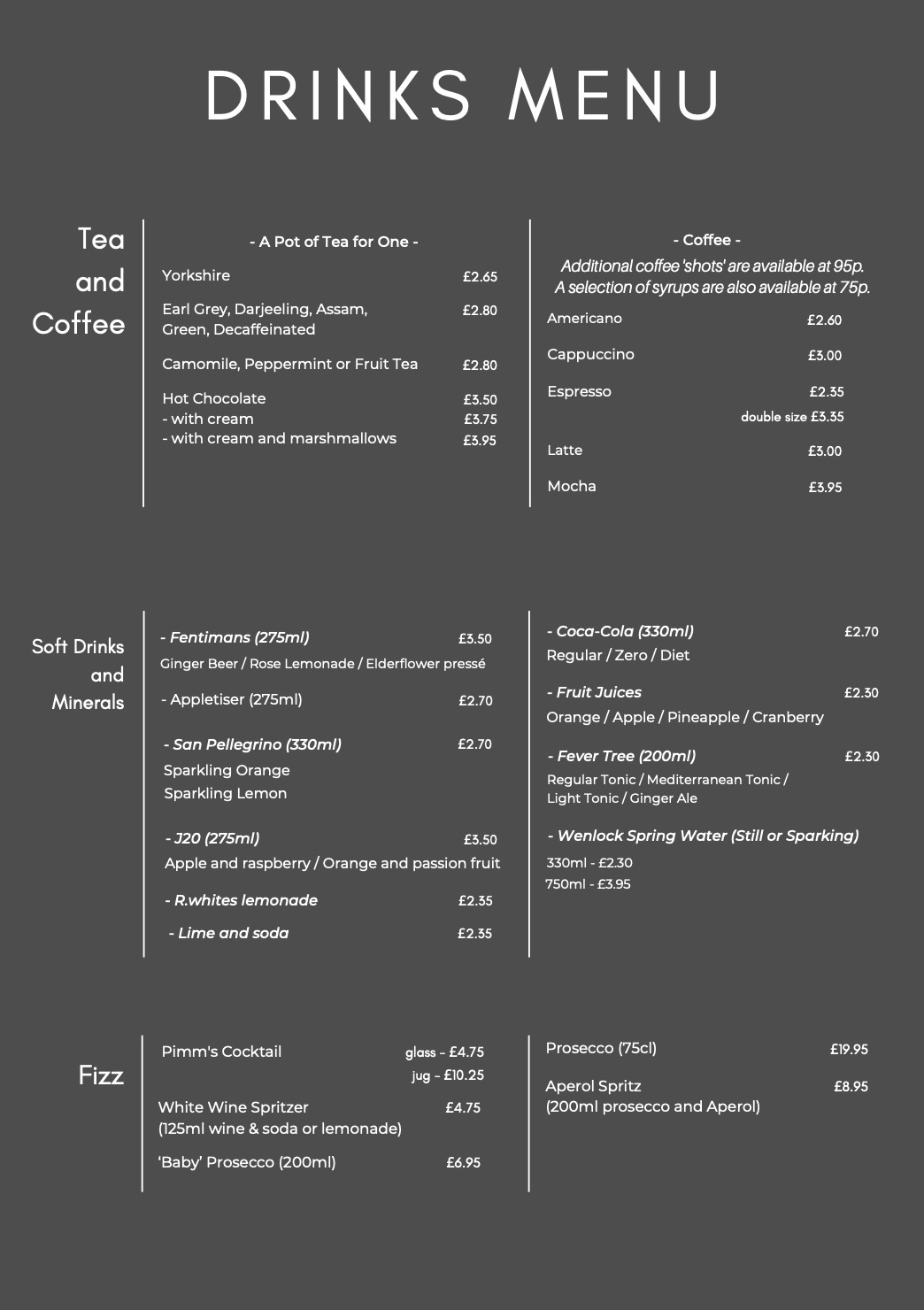 The New Menu - The Heart of the Shires shopping village